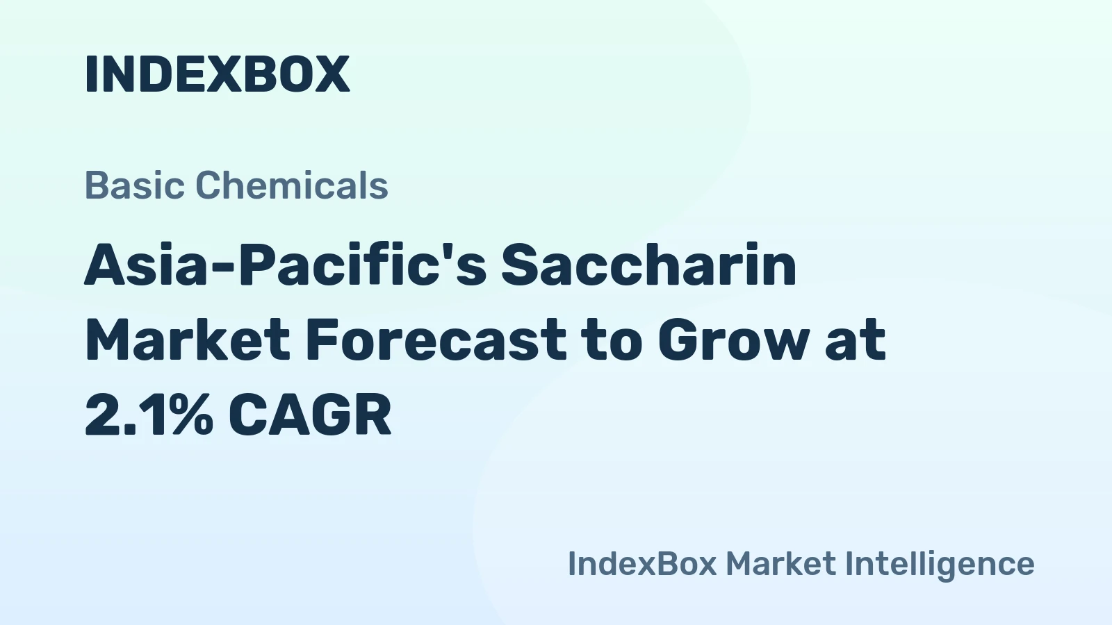 Asia-Pacific's Saccharin Market Forecast to Grow at 2.1% CAGR