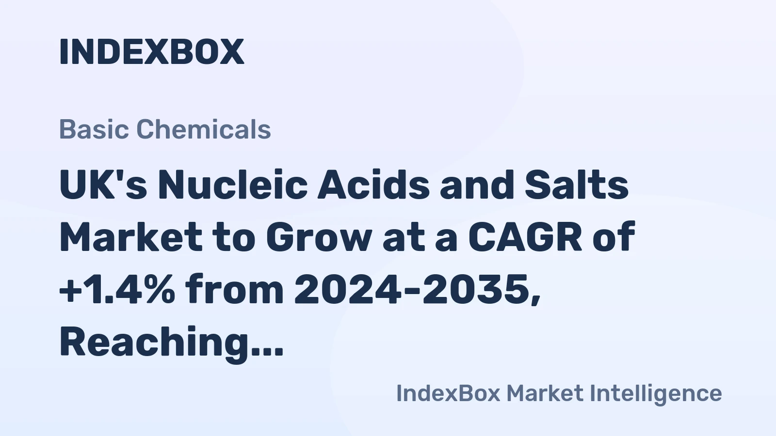 UK's Nucleic Acids and Salts Market to Grow at a CAGR of +1.4% from 2024-2035, Reaching 53K Tons
