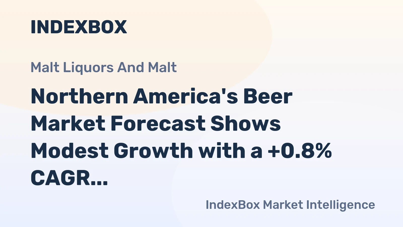 Northern America's Beer Market Forecast Shows Modest Growth with a +0.8% CAGR in Value