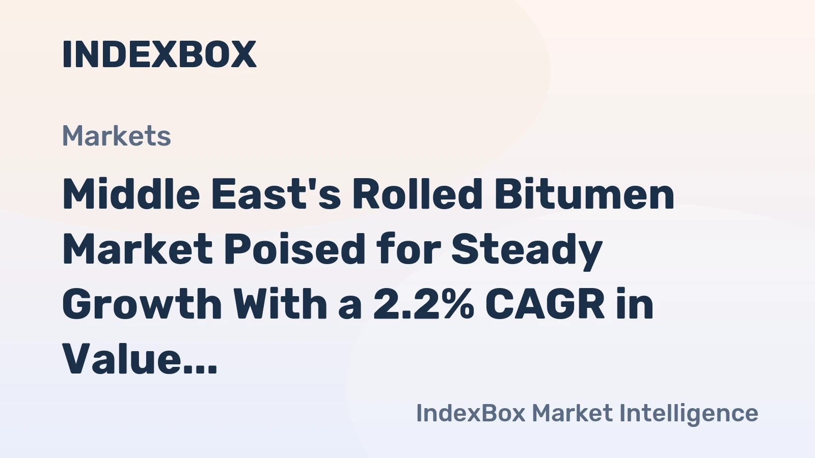 Middle East's Rolled Bitumen Market Poised for Steady Growth With a 2.2% CAGR in Value