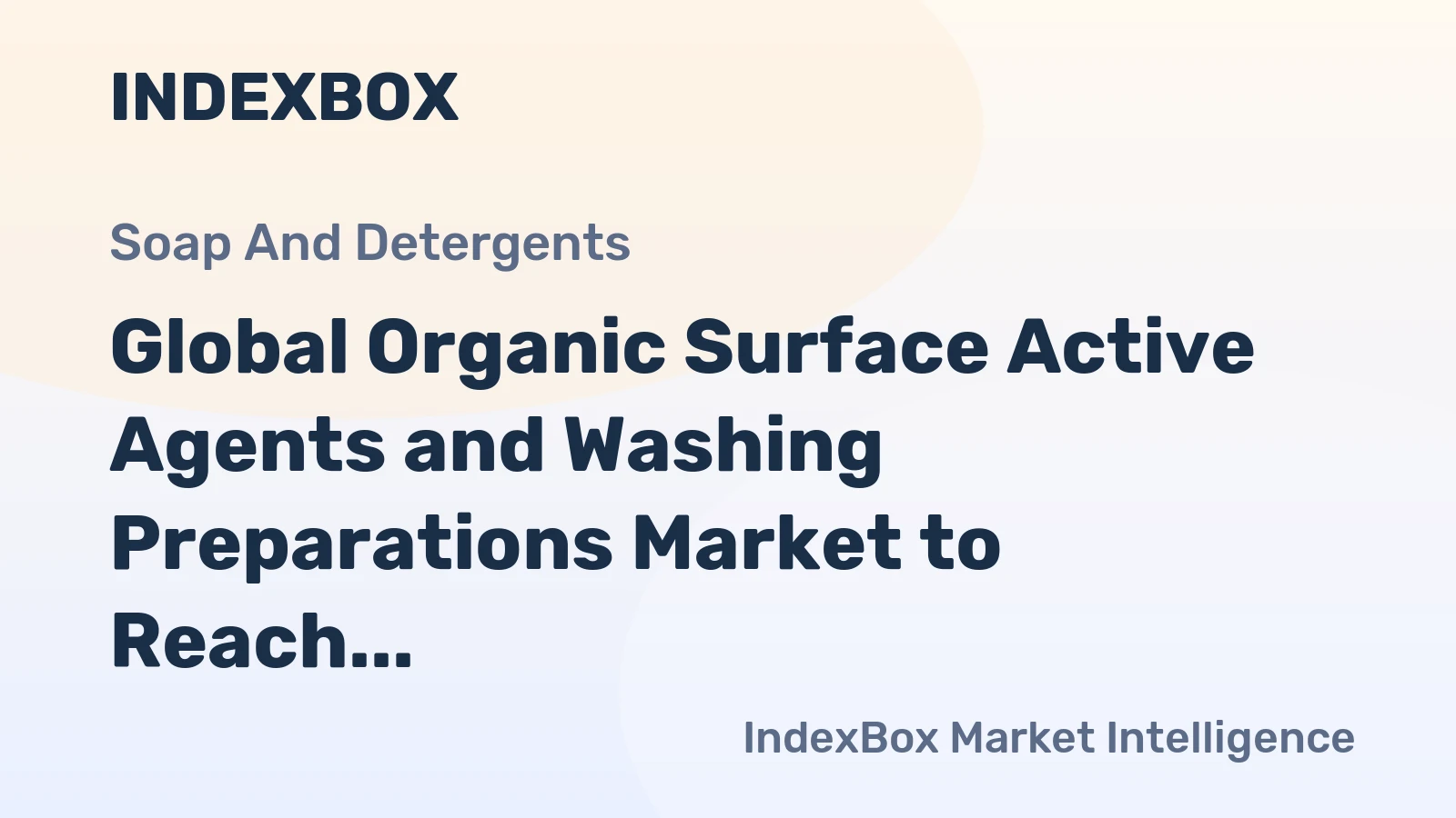 Global Organic Surface Active Agents and Washing Preparations Market to Reach 123M Tons and $211.8B by 2035, Driven by Increasing Demand