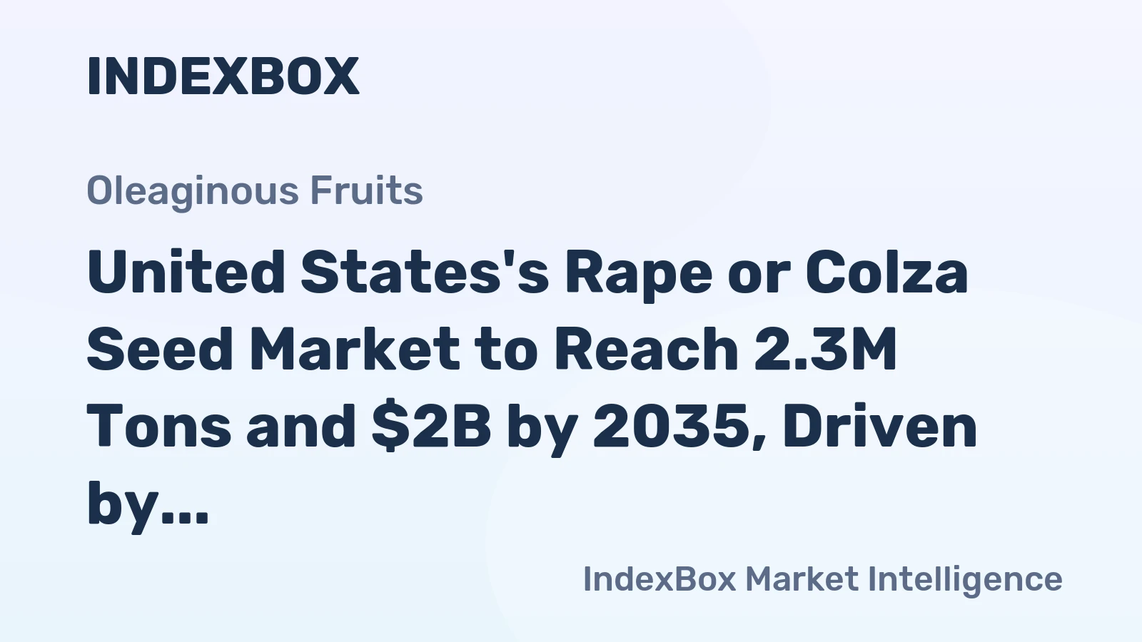 United States's Rape or Colza Seed Market to Reach 2.3M Tons and $2B by 2035, Driven by Increasing Demand