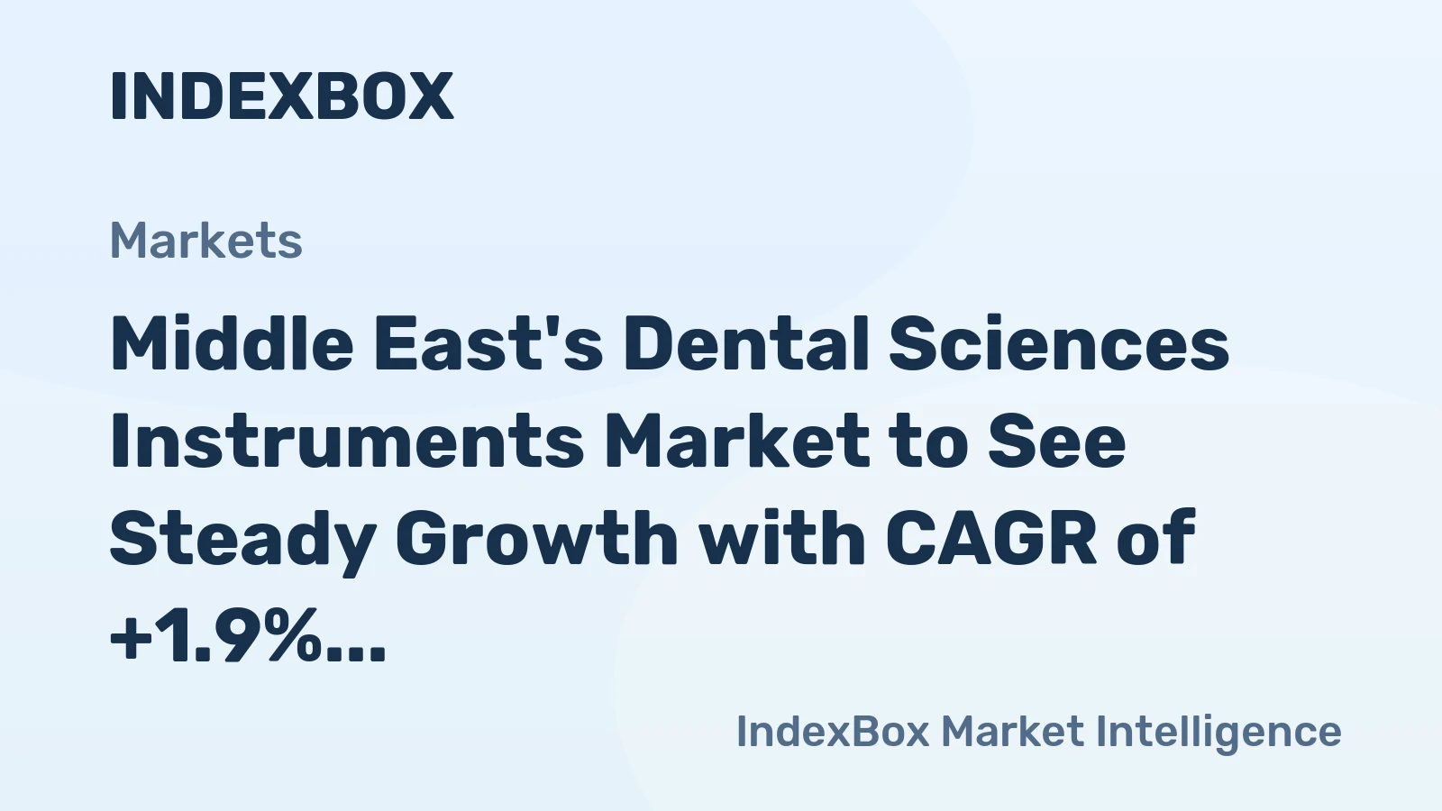 Middle East's Dental Sciences Instruments Market to See Steady Growth with CAGR of +1.9%