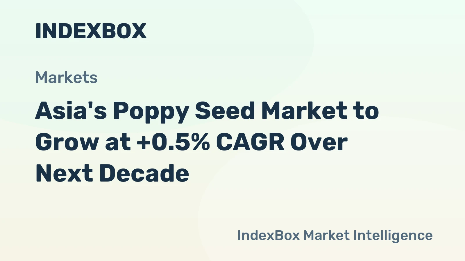 Asia's Poppy Seed Market to Grow at +0.5% CAGR Over Next Decade