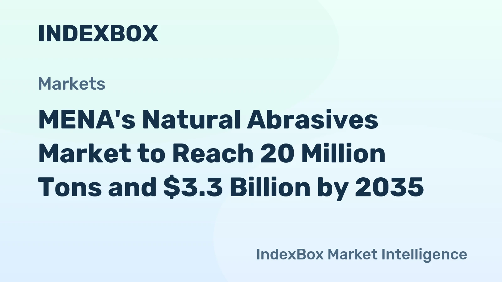 MENA's Natural Abrasives Market to Reach 20 Million Tons and $3.3 Billion by 2035