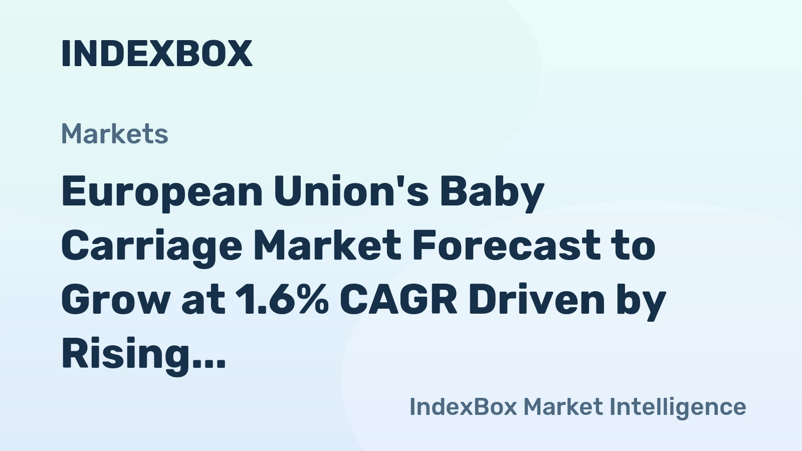 European Union's Baby Carriage Market Forecast to Grow at 1.6% CAGR Driven by Rising Demand