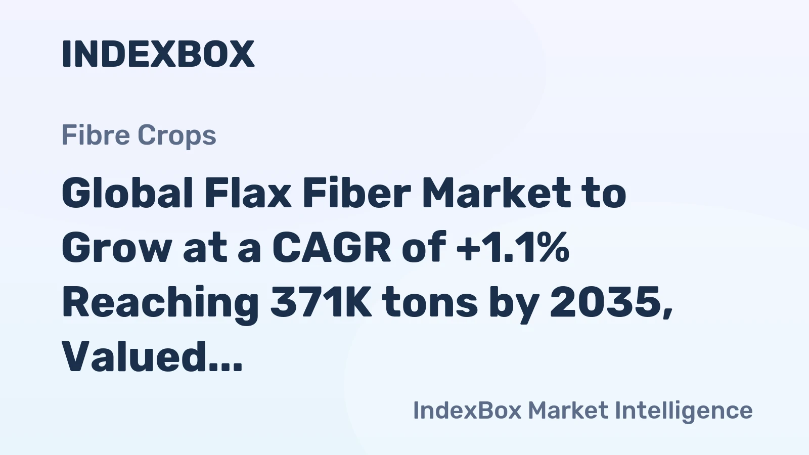 Global Flax Fiber Market to Grow at a CAGR of +1.1% Reaching 371K tons by 2035, Valued at $2.6B