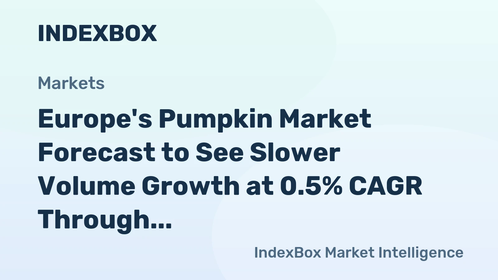 Europe's Pumpkin Market Forecast to See Slower Volume Growth at 0.5% CAGR Through 2035