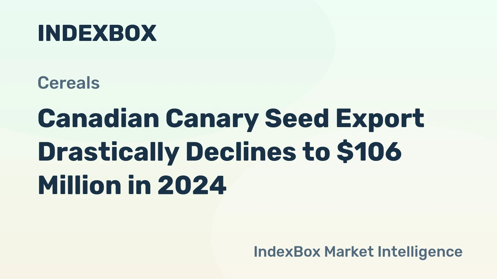 Canadian Canary Seed Export Drastically Declines to $106 Million in 2024