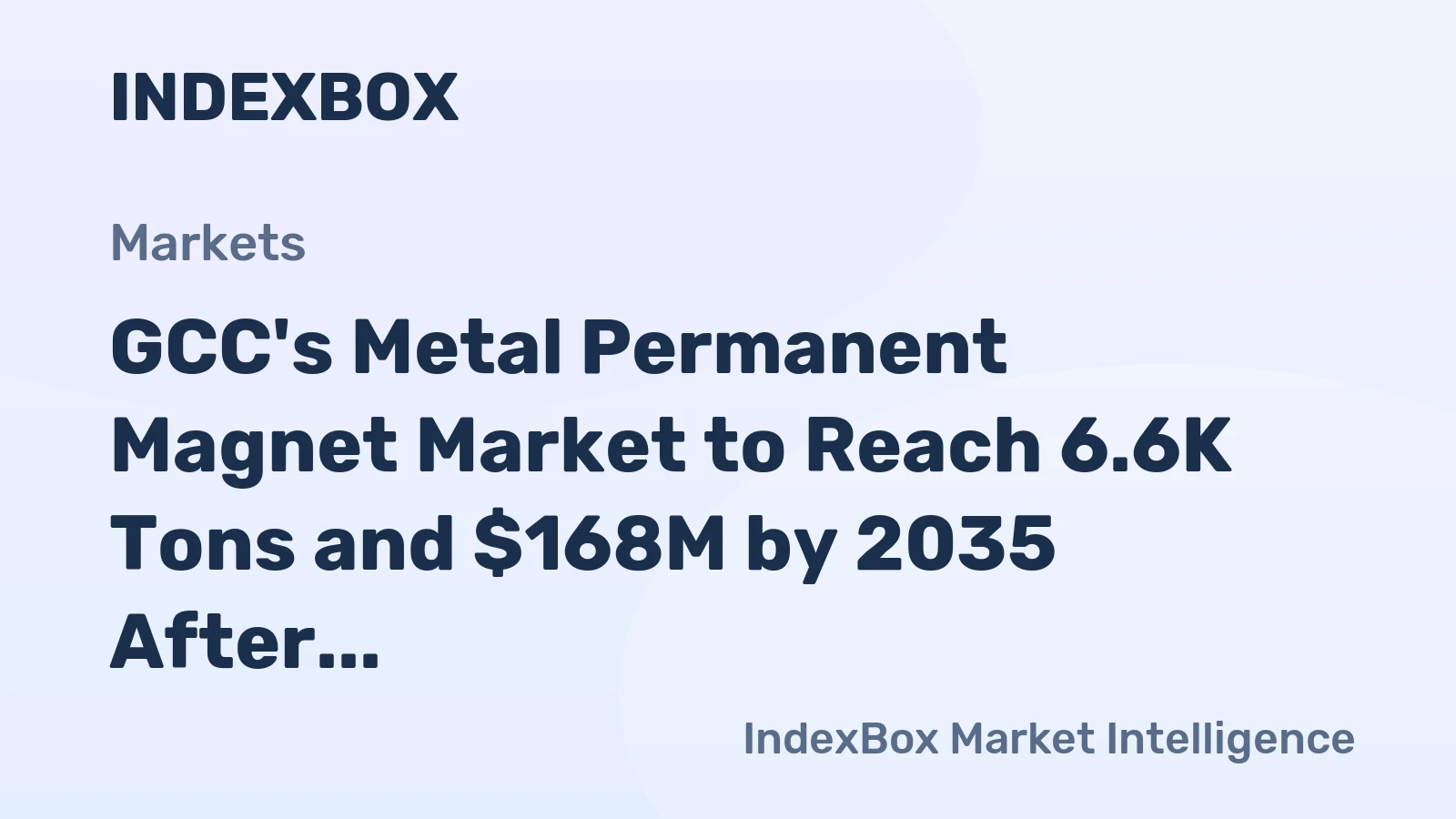 GCC's Metal Permanent Magnet Market to Reach 6.6K Tons and $168M by 2035 After Recent Contraction