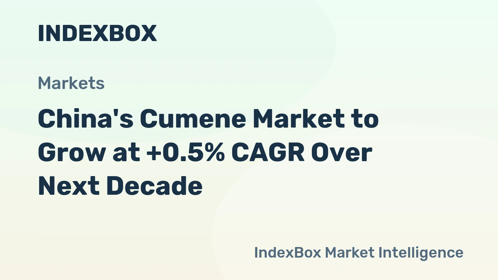 China's Cumene Market to Grow at +0.5% CAGR Over Next Decade