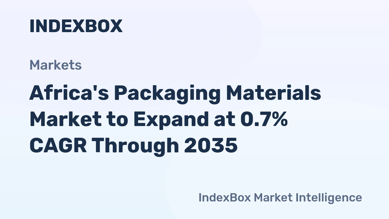 Africa's Packaging Materials Market to Expand at 0.7% CAGR Through 2035