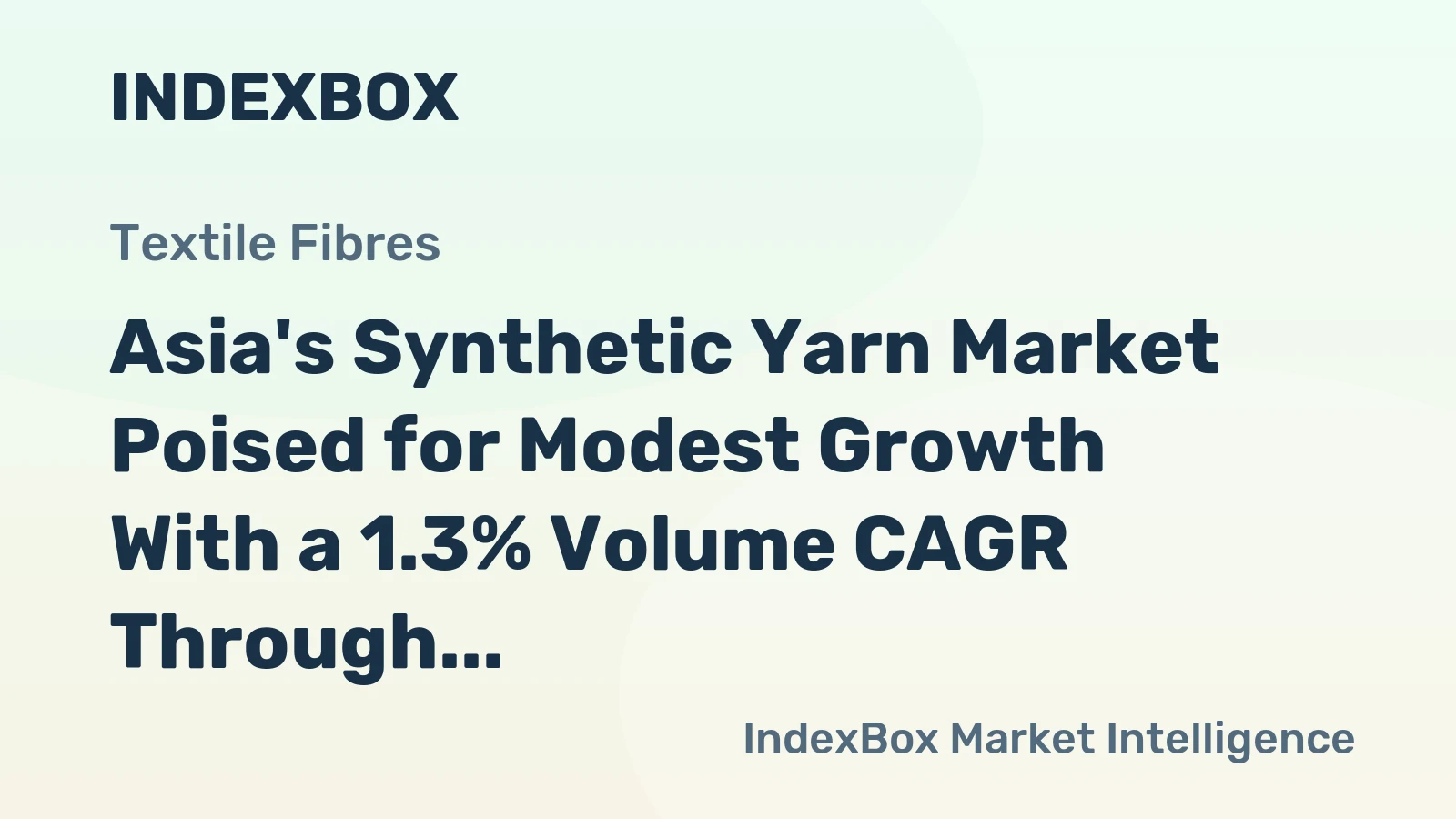 Asia's Synthetic Yarn Market Poised for Modest Growth With a 1.3% Volume CAGR Through 2035