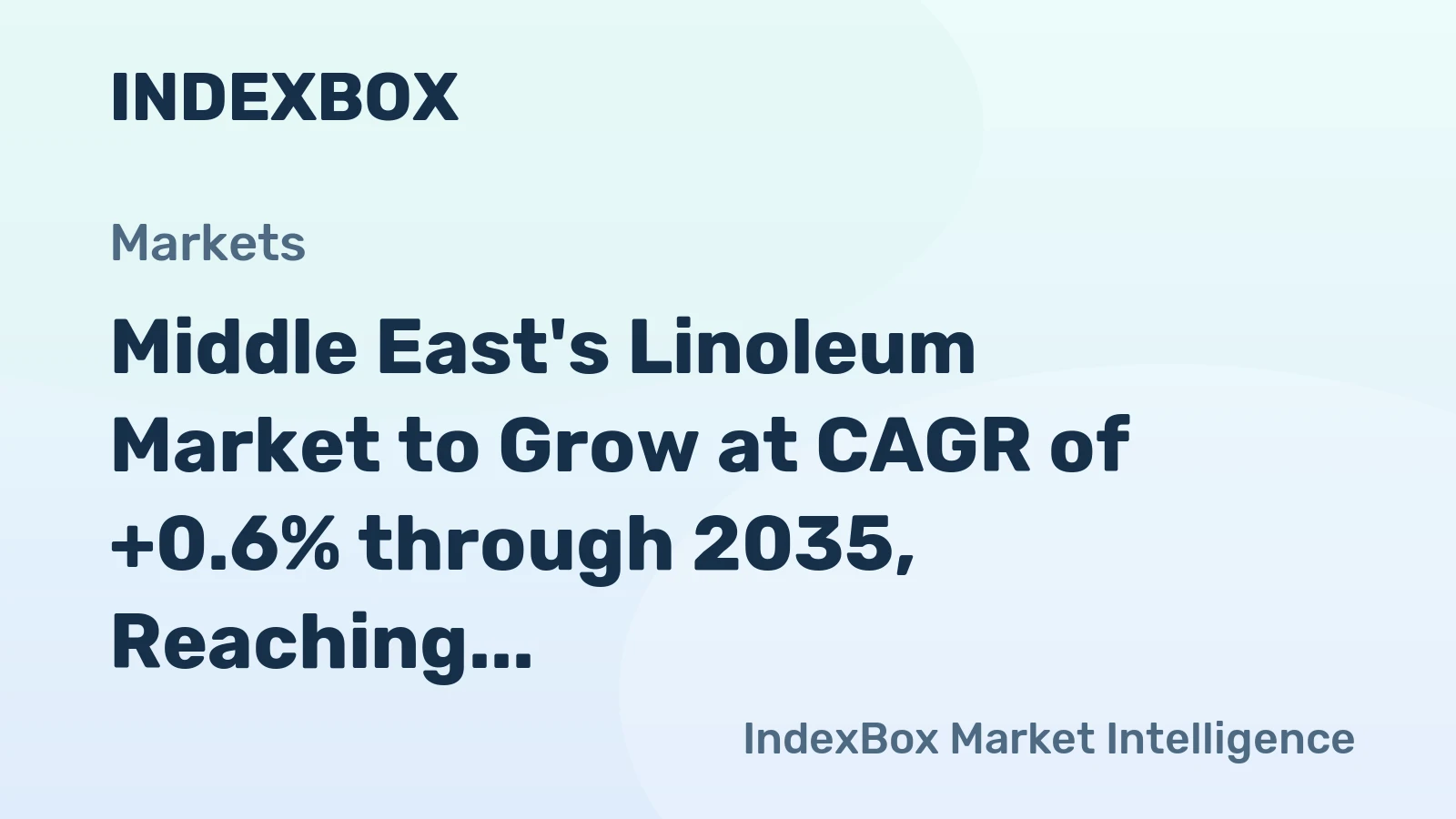 Middle East's Linoleum Market to Grow at CAGR of +0.6% through 2035, Reaching 109M Square Meters