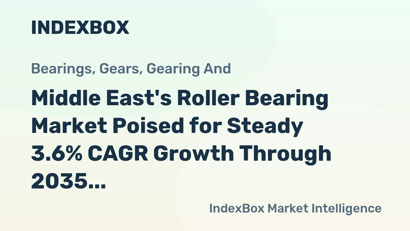 Middle East's Roller Bearing Market Poised for Steady 3.6% CAGR Growth Through 2035