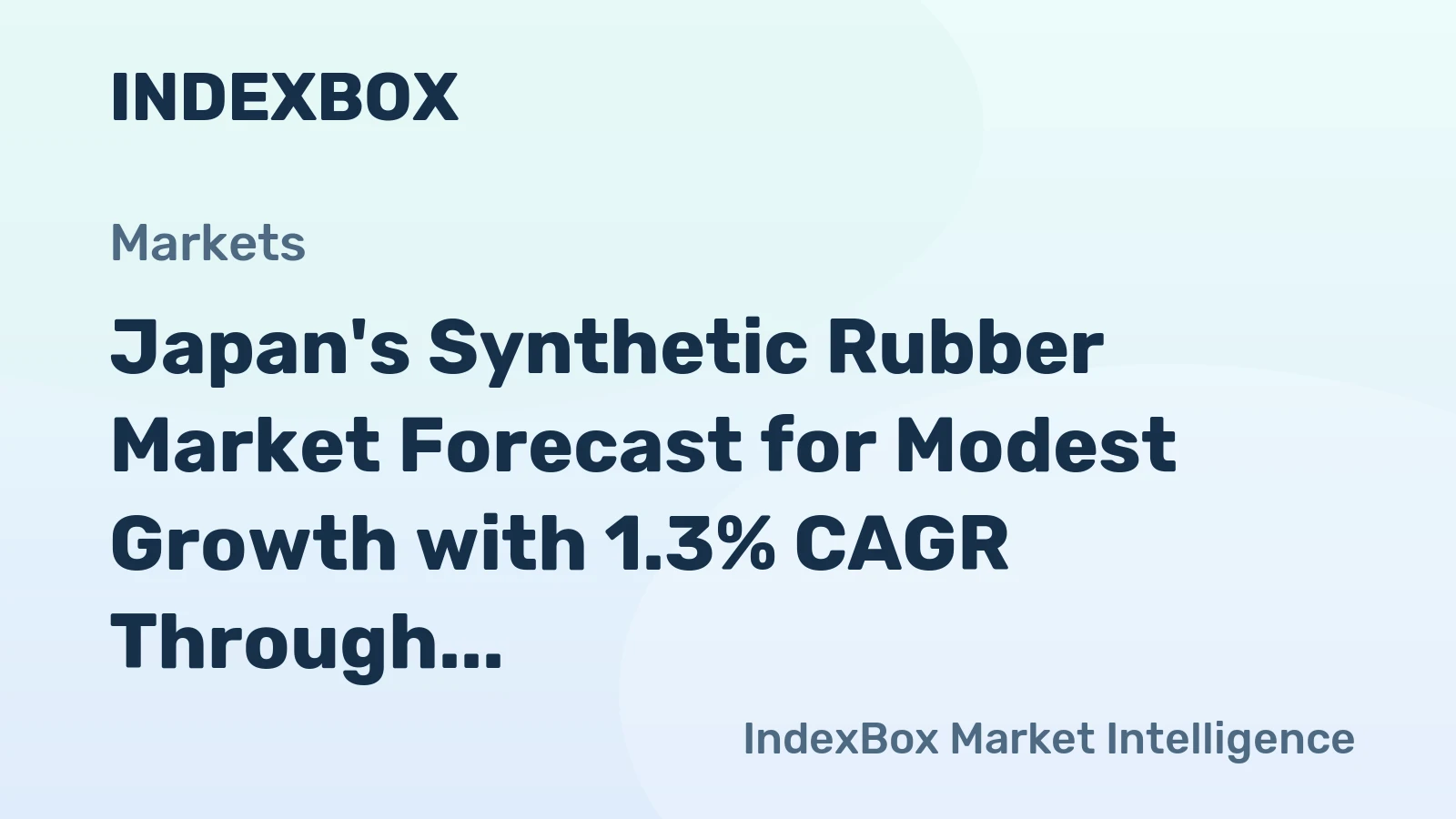 Japan's Synthetic Rubber Market Forecast for Modest Growth with 1.3% CAGR Through 2035