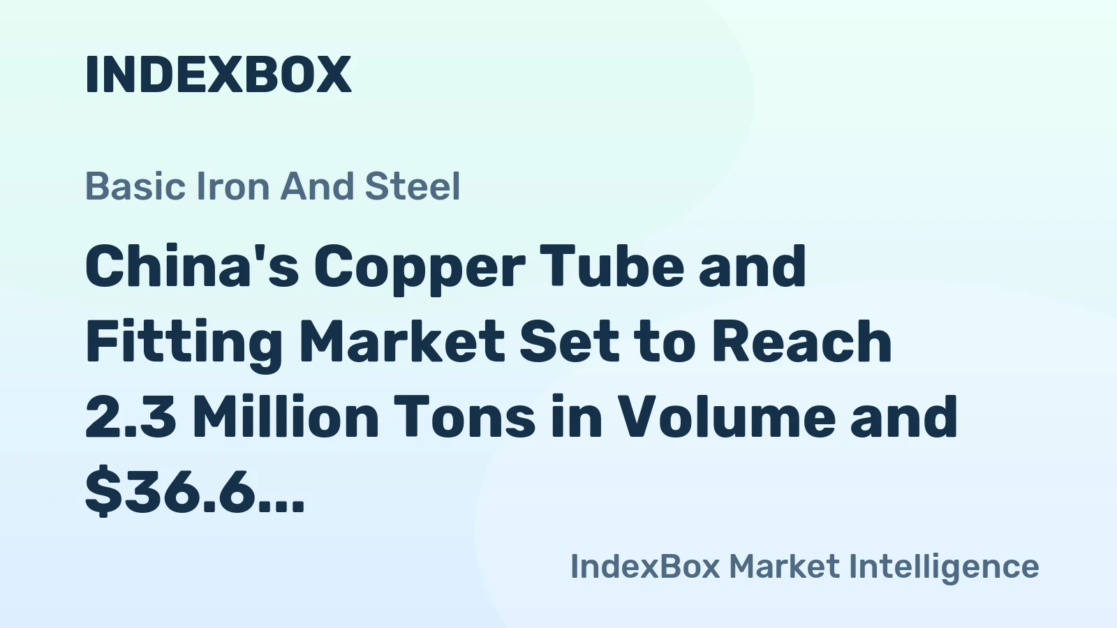 China's Copper Tube and Fitting Market Set to Reach 2.3 Million Tons in Volume and $36.6 Billion in Value by 2035