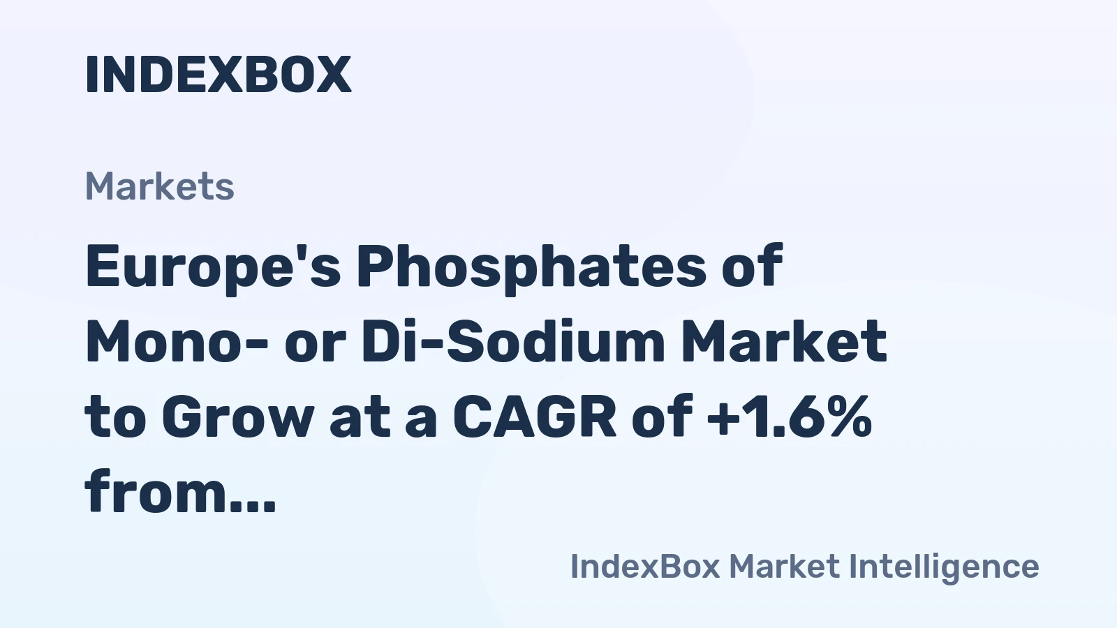 Europe's Phosphates of Mono- or Di-Sodium Market to Grow at a CAGR of +1.6% from 2024 to 2035, Reaching 41K tons