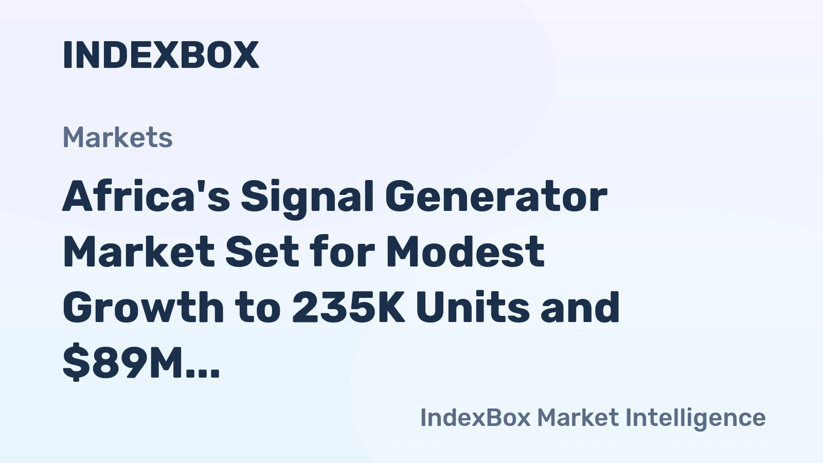 Africa's Signal Generator Market Set for Modest Growth to 235K Units and $89M