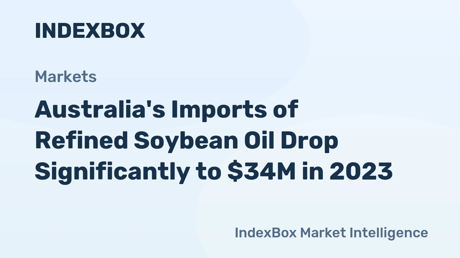 Australia's Imports of Refined Soybean Oil Drop Significantly to $34M in 2023