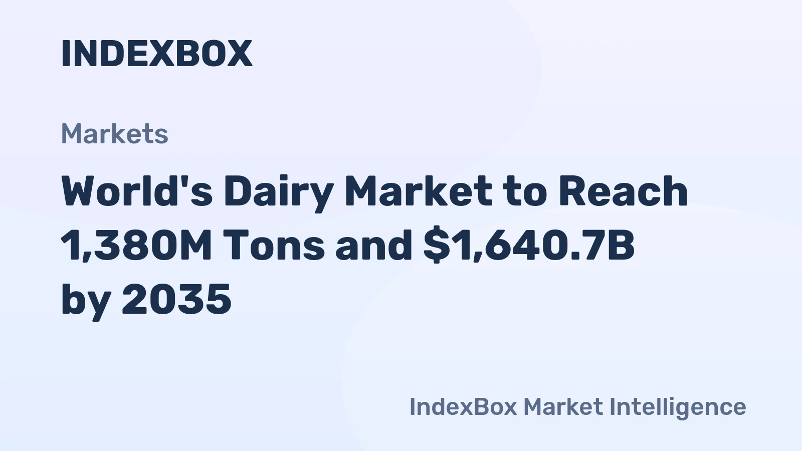 World's Dairy Market to Reach 1,380M Tons and $1,640.7B by 2035