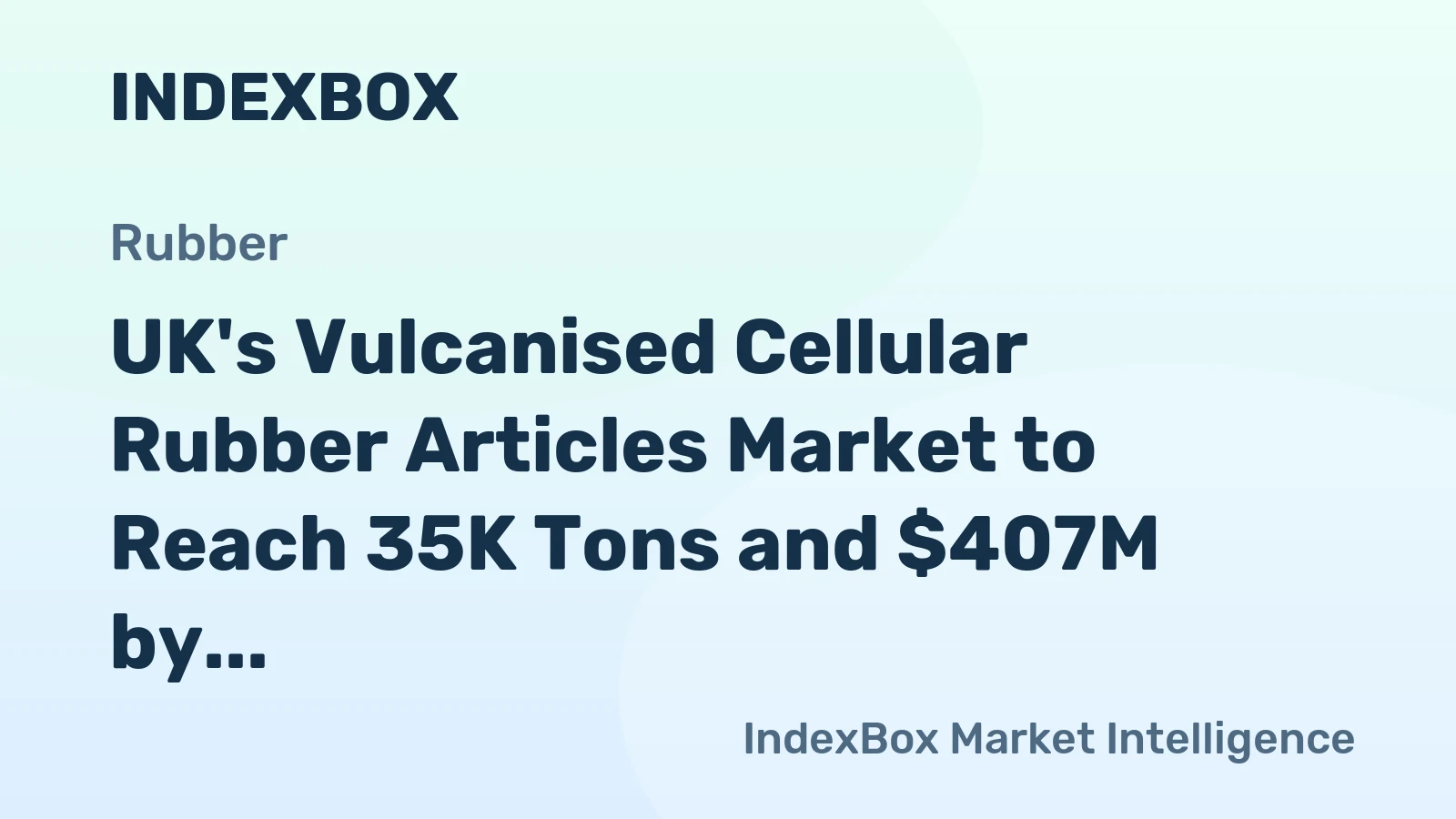 UK's Vulcanised Cellular Rubber Articles Market to Reach 35K Tons and $407M by 2035
