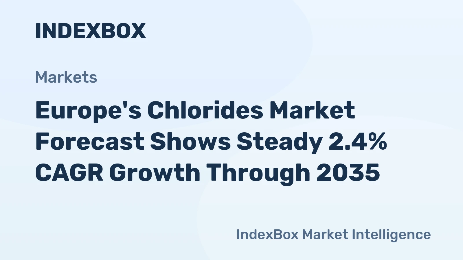 Europe's Chlorides Market Forecast Shows Steady 2.4% CAGR Growth Through 2035