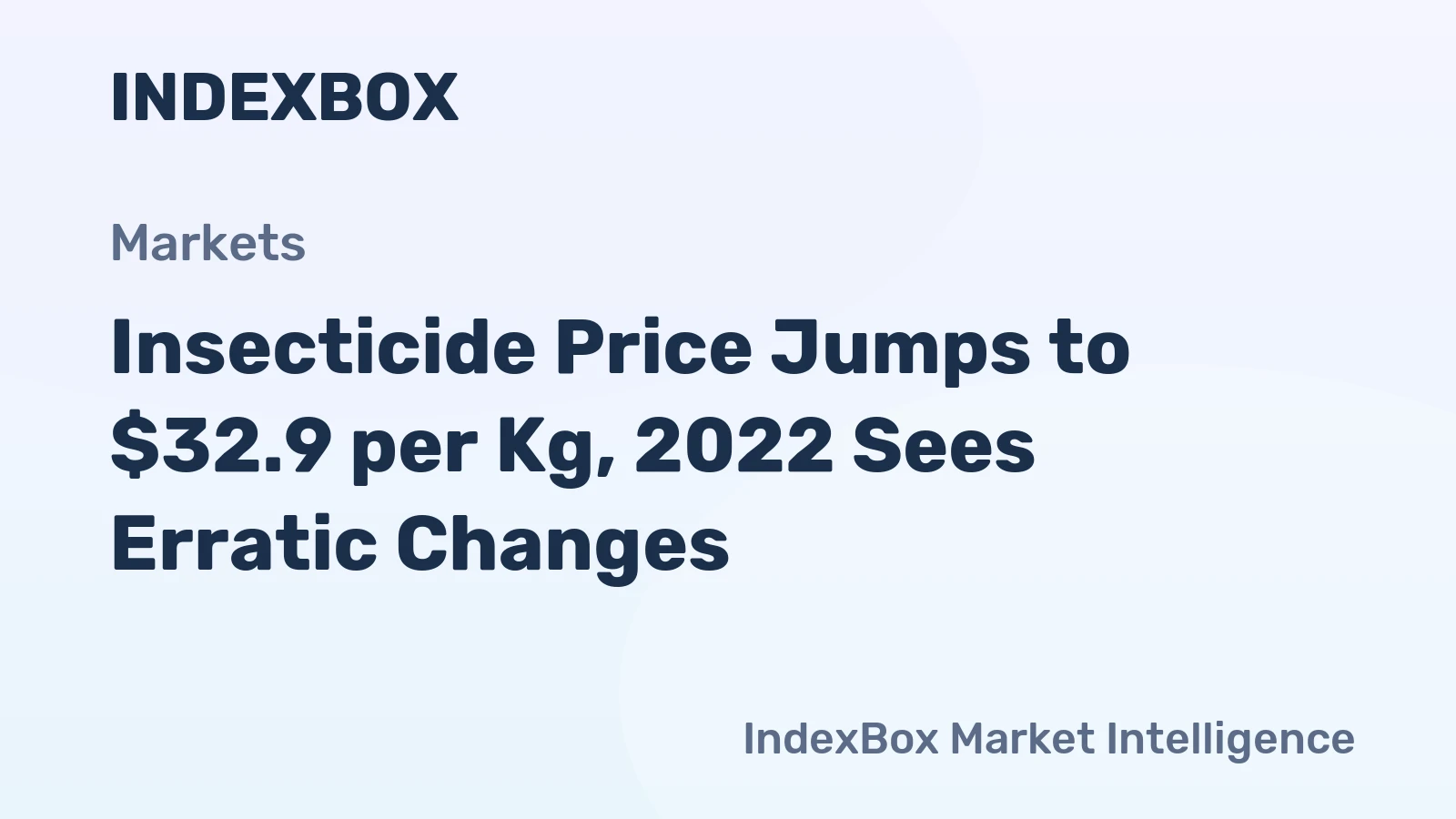 Insecticide Price Jumps to $32.9 per Kg, 2022 Sees Erratic Changes
