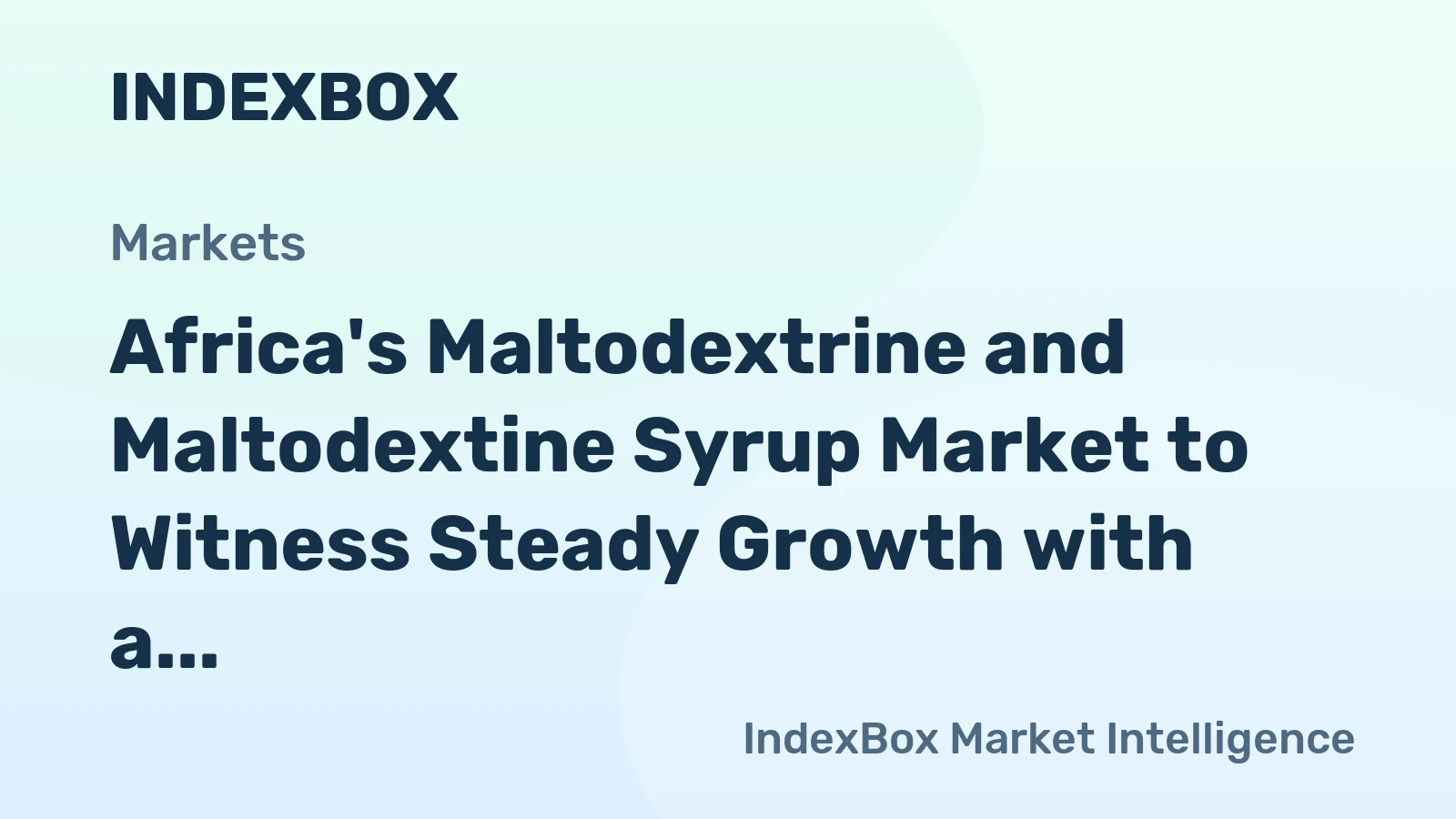 Africa's Maltodextrine and Maltodextine Syrup Market to Witness Steady Growth with a CAGR of +3.0% from 2024 to 2035, Anticipated to Reach 161K tons by 2035