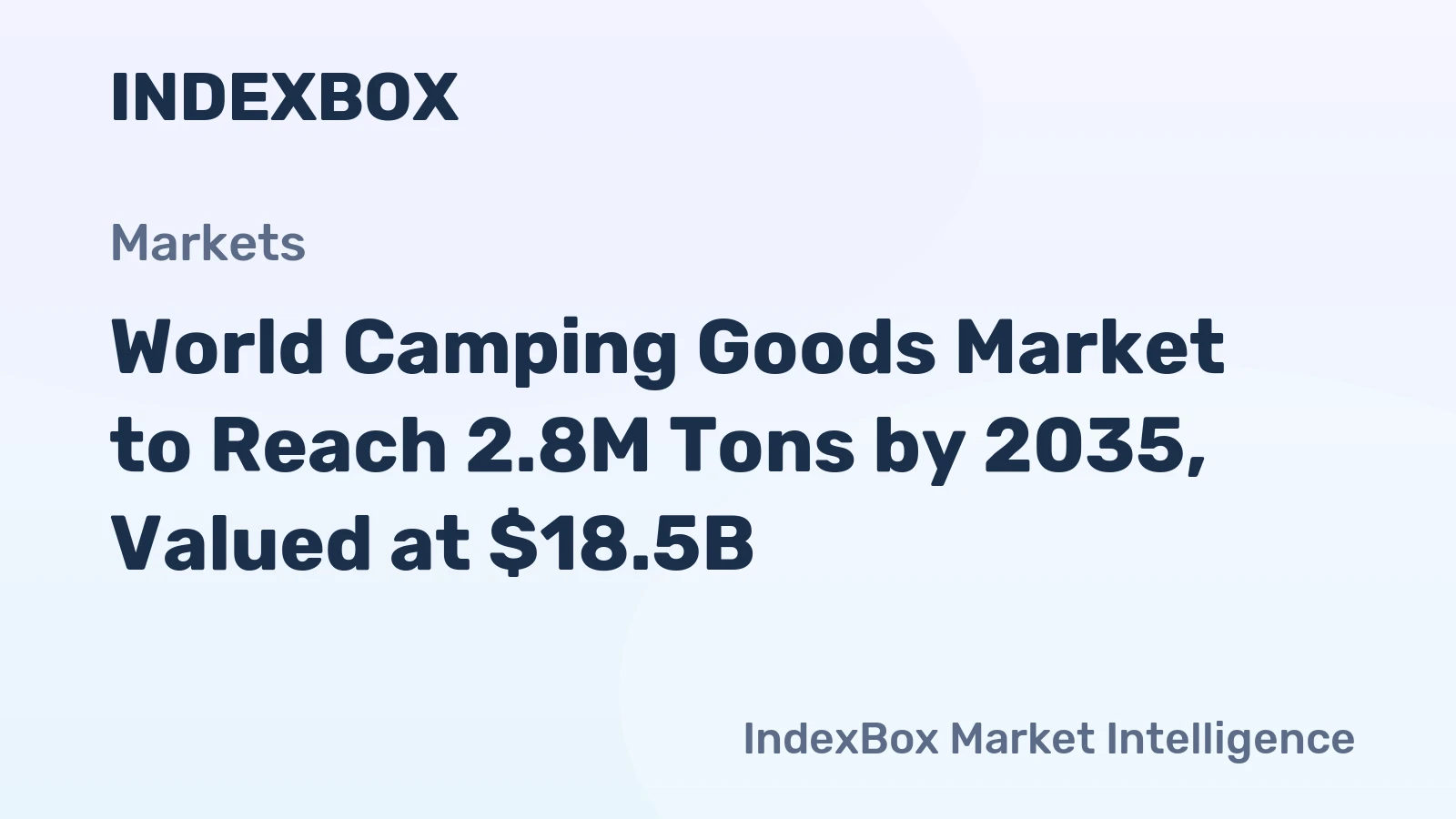 World Camping Goods Market to Reach 2.8M Tons by 2035, Valued at $18.5B