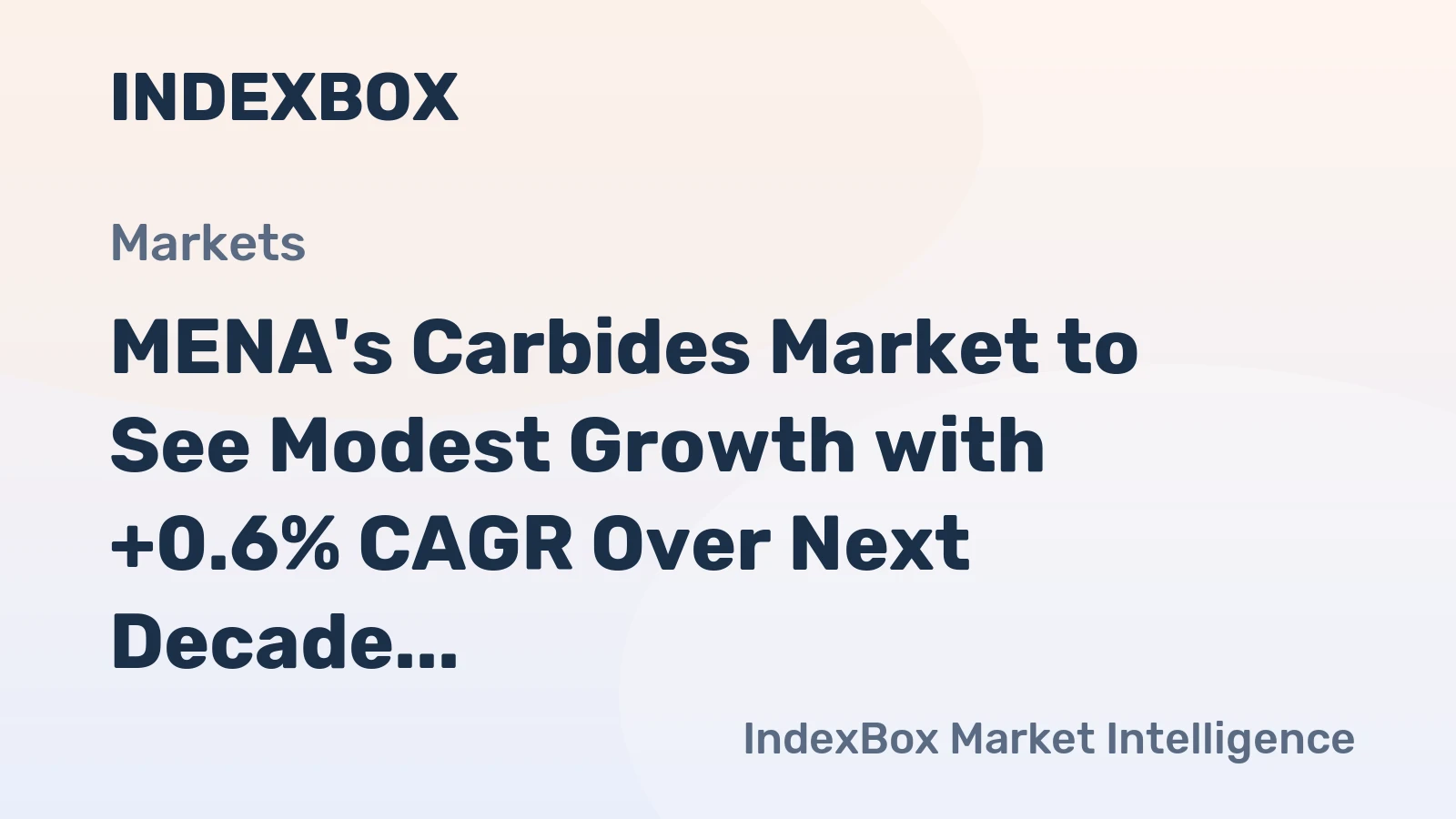 MENA's Carbides Market to See Modest Growth with +0.6% CAGR Over Next Decade