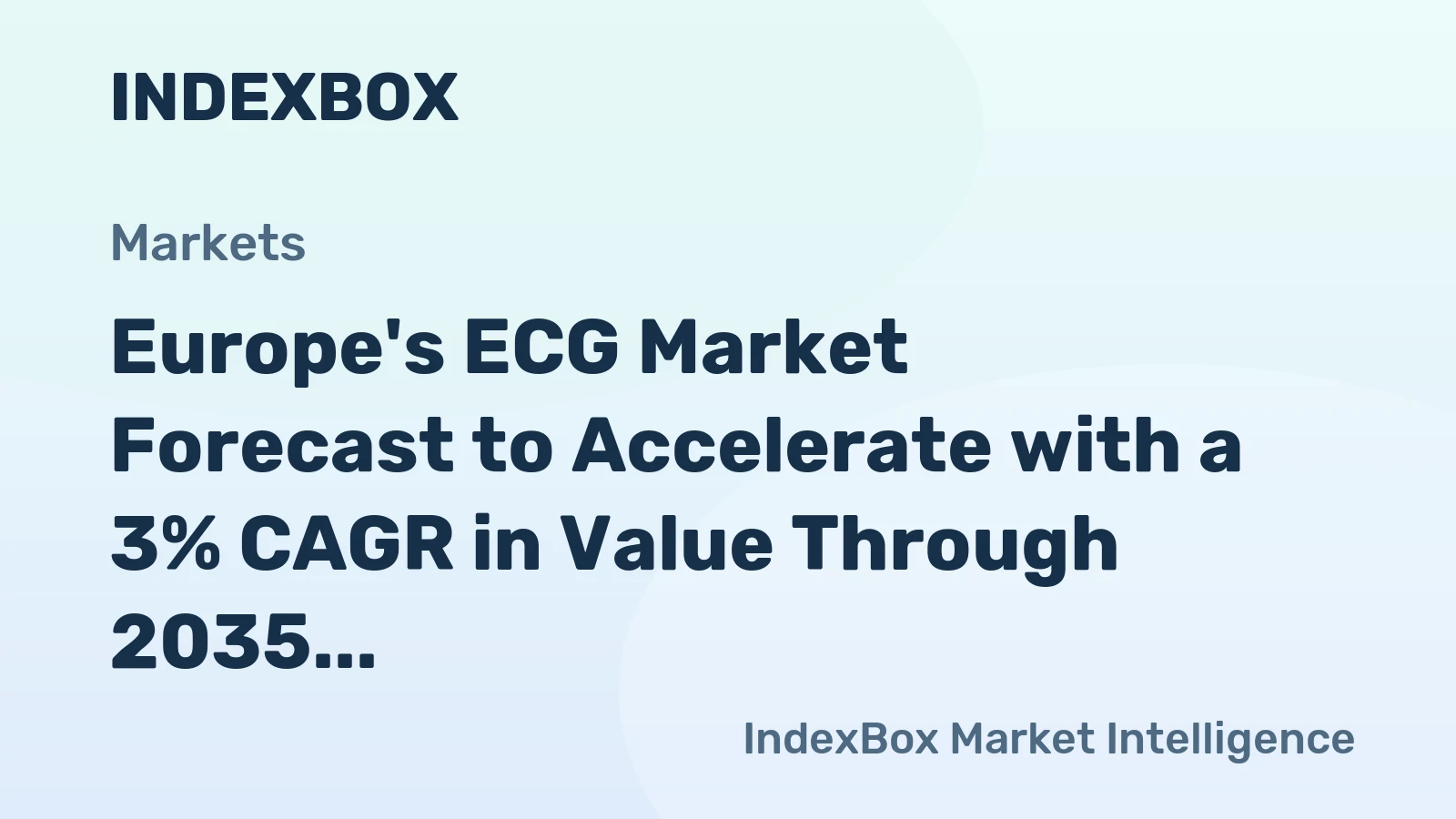 Europe's ECG Market Forecast to Accelerate with a 3% CAGR in Value Through 2035