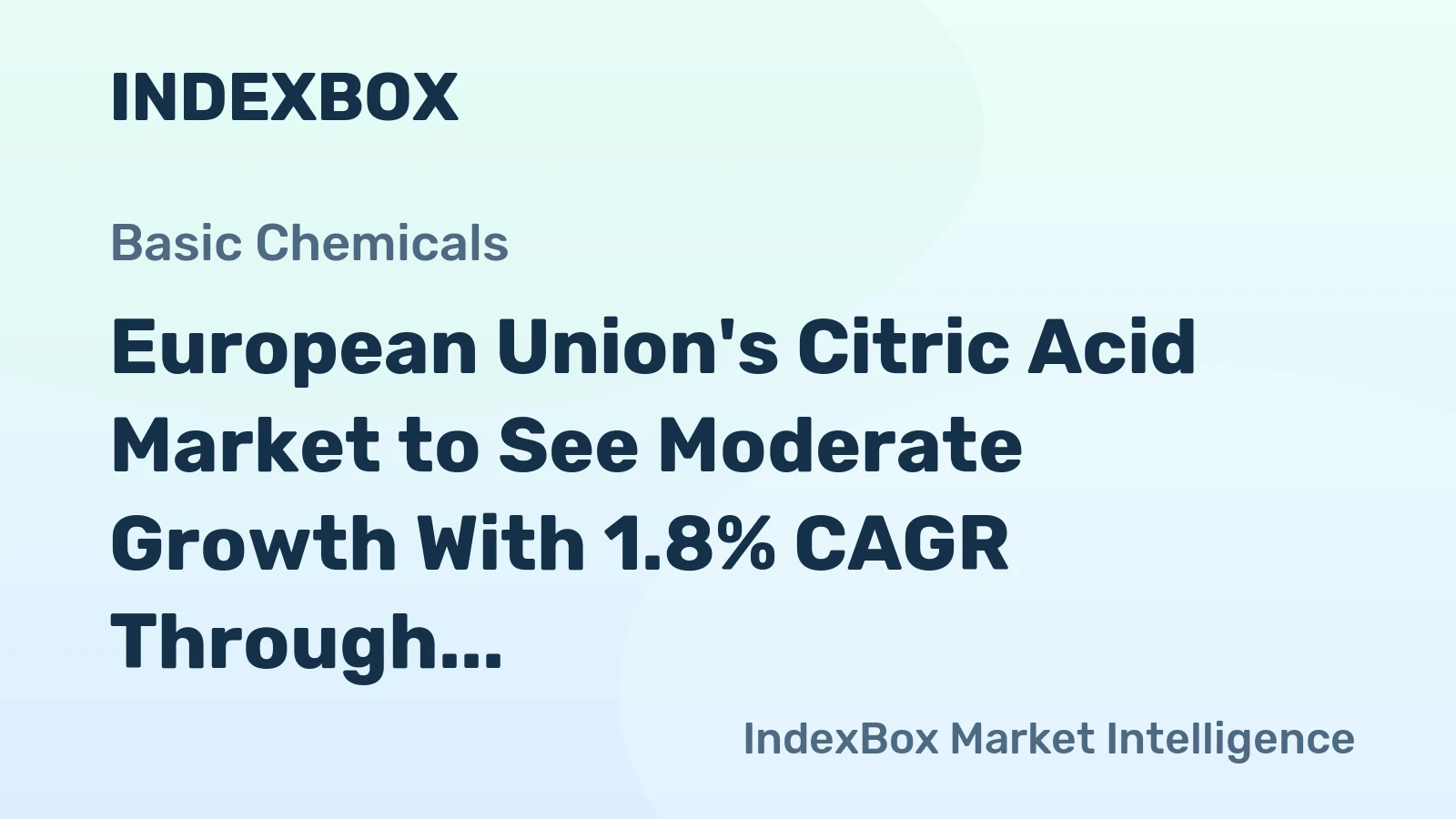 European Union's Citric Acid Market to See Moderate Growth With 1.8% CAGR Through 2035