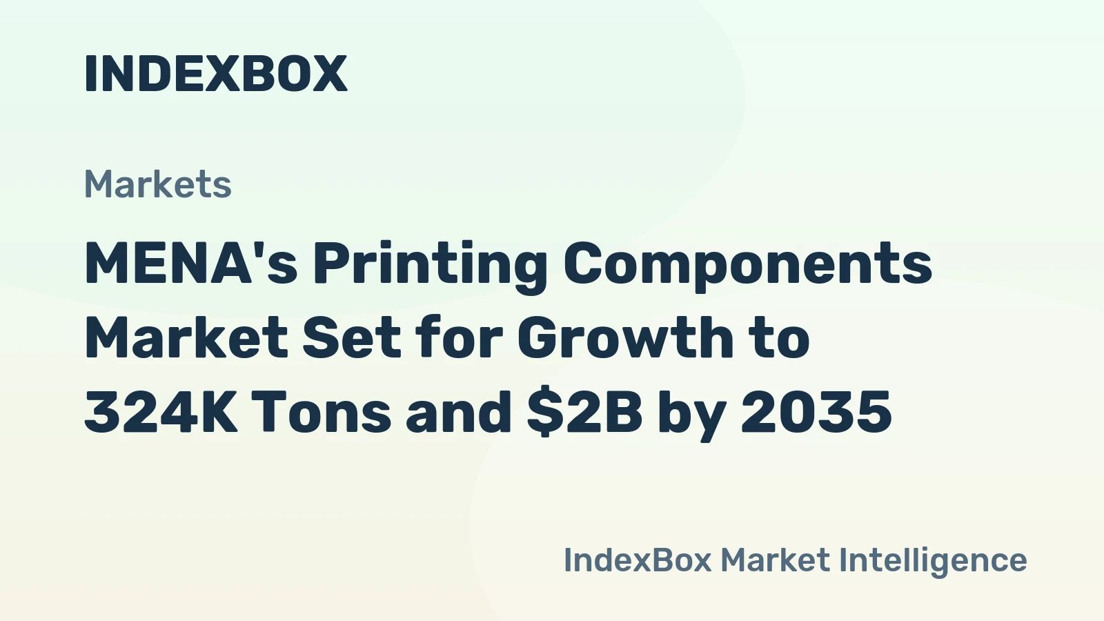 MENA's Printing Components Market Set for Growth to 324K Tons and $2B by 2035