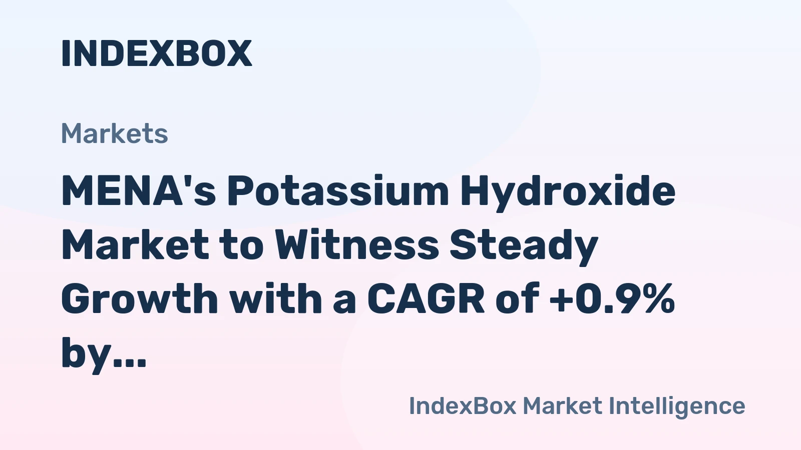 MENA's Potassium Hydroxide Market to Witness Steady Growth with a CAGR of +0.9% by 2035
