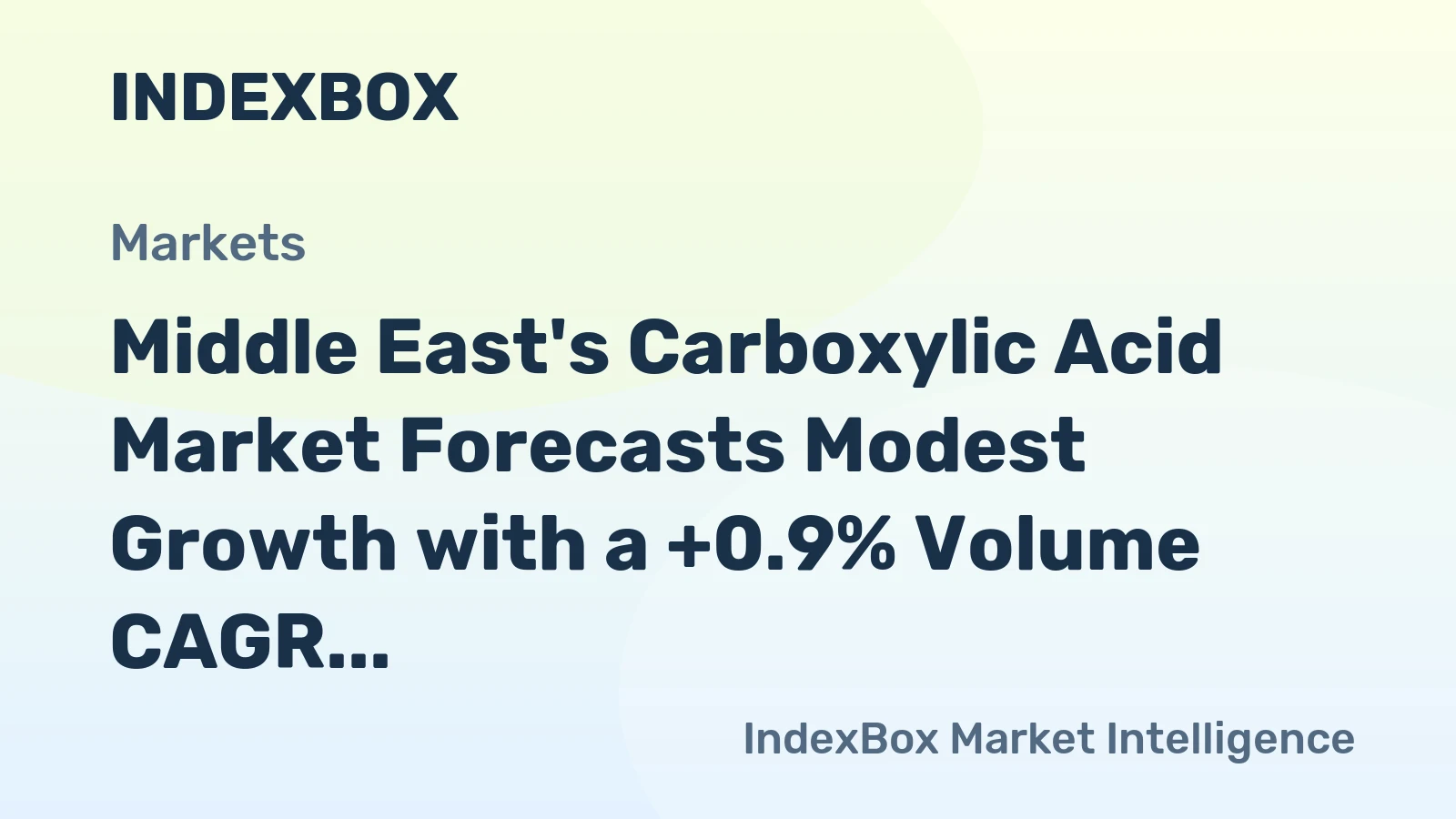 Middle East's Carboxylic Acid Market Forecasts Modest Growth with a +0.9% Volume CAGR