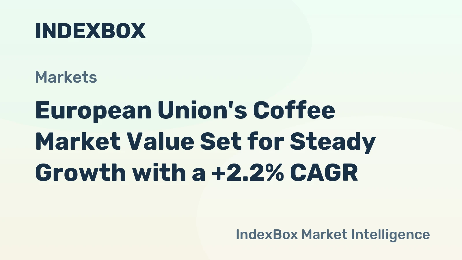 European Union's Coffee Market Value Set for Steady Growth with a +2.2% CAGR