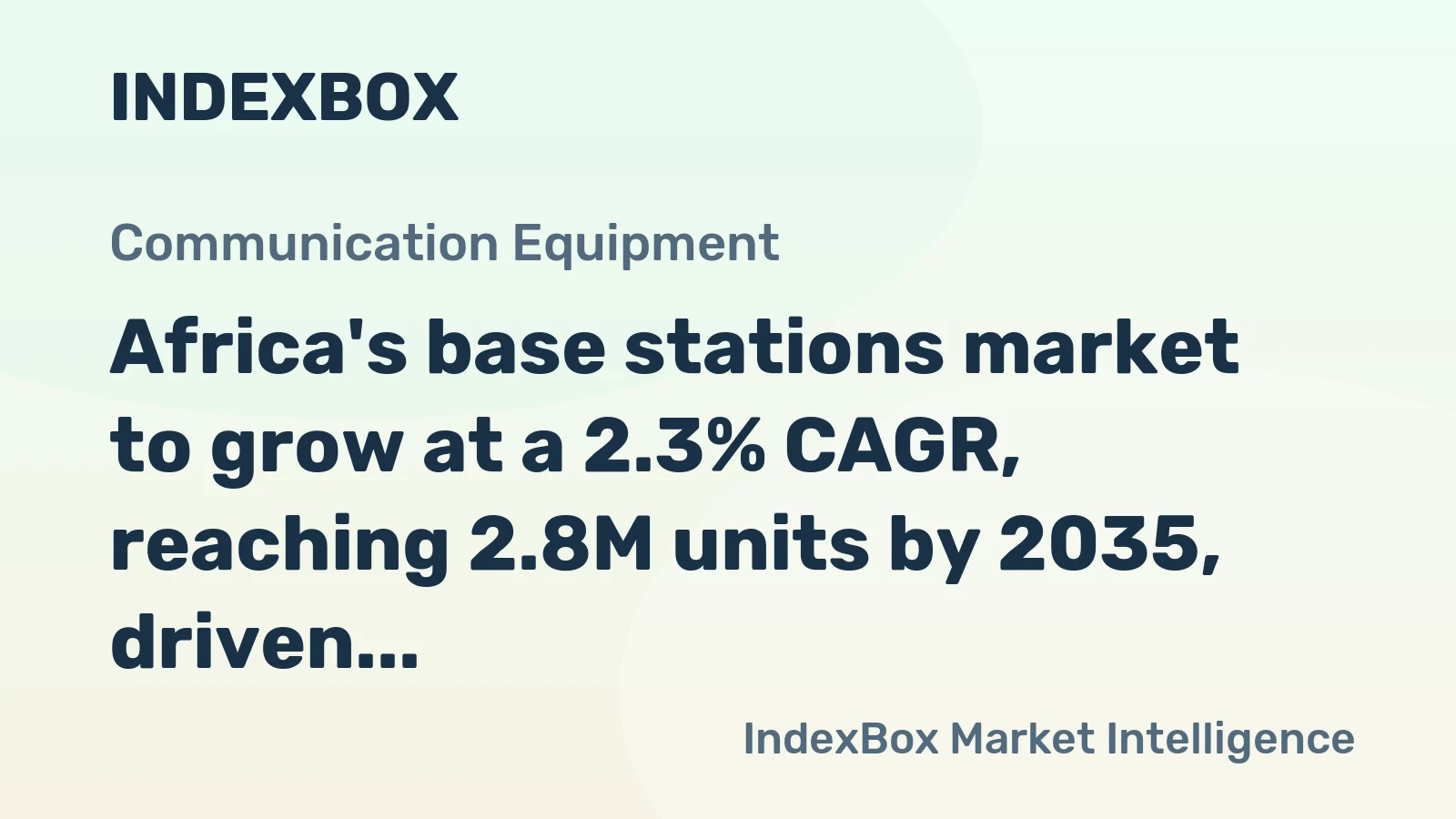 Africa's base stations market to grow at a 2.3% CAGR, reaching 2.8M units by 2035, driven by increasing demand for network infrastructure.