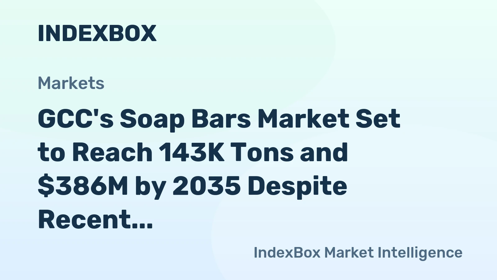 GCC's Soap Bars Market Set to Reach 143K Tons and $386M by 2035 Despite Recent Decline
