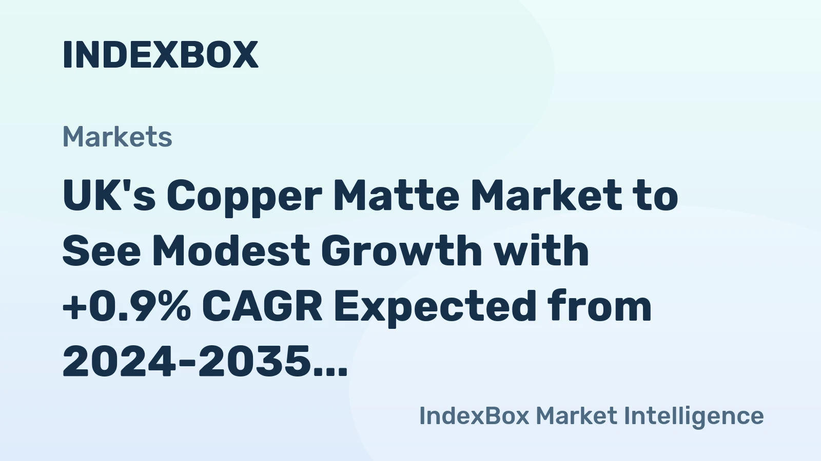 UK's Copper Matte Market to See Modest Growth with +0.9% CAGR Expected from 2024-2035