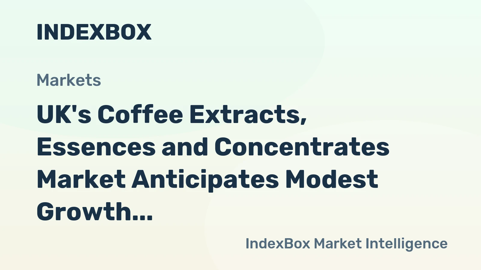 UK's Coffee Extracts, Essences and Concentrates Market Anticipates Modest Growth with +0.4% CAGR