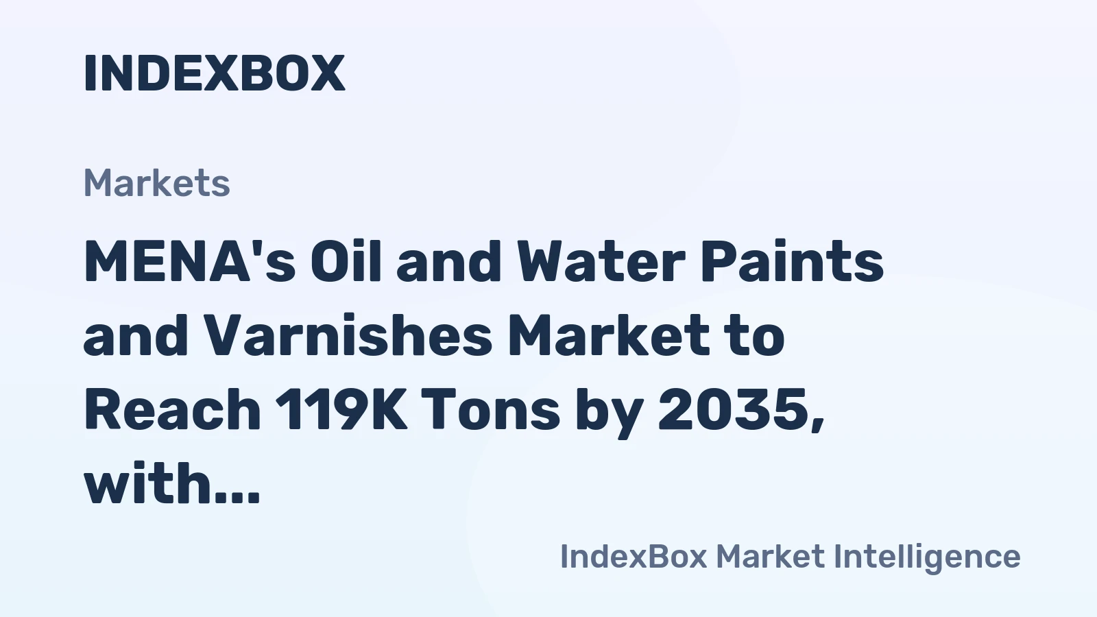 MENA's Oil and Water Paints and Varnishes Market to Reach 119K Tons by 2035, with CAGR of +0.3%