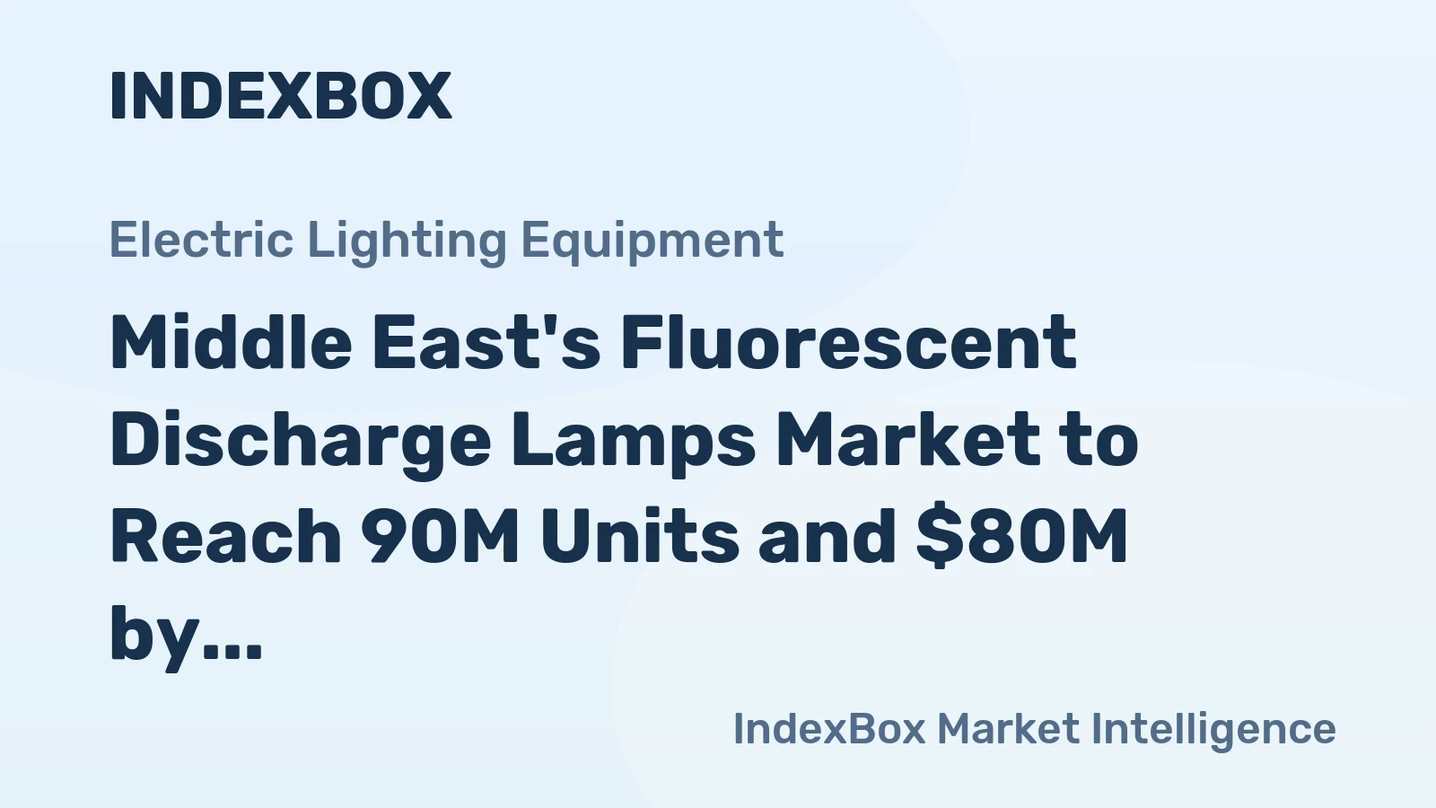 Middle East's Fluorescent Discharge Lamps Market to Reach 90M Units and $80M by 2035