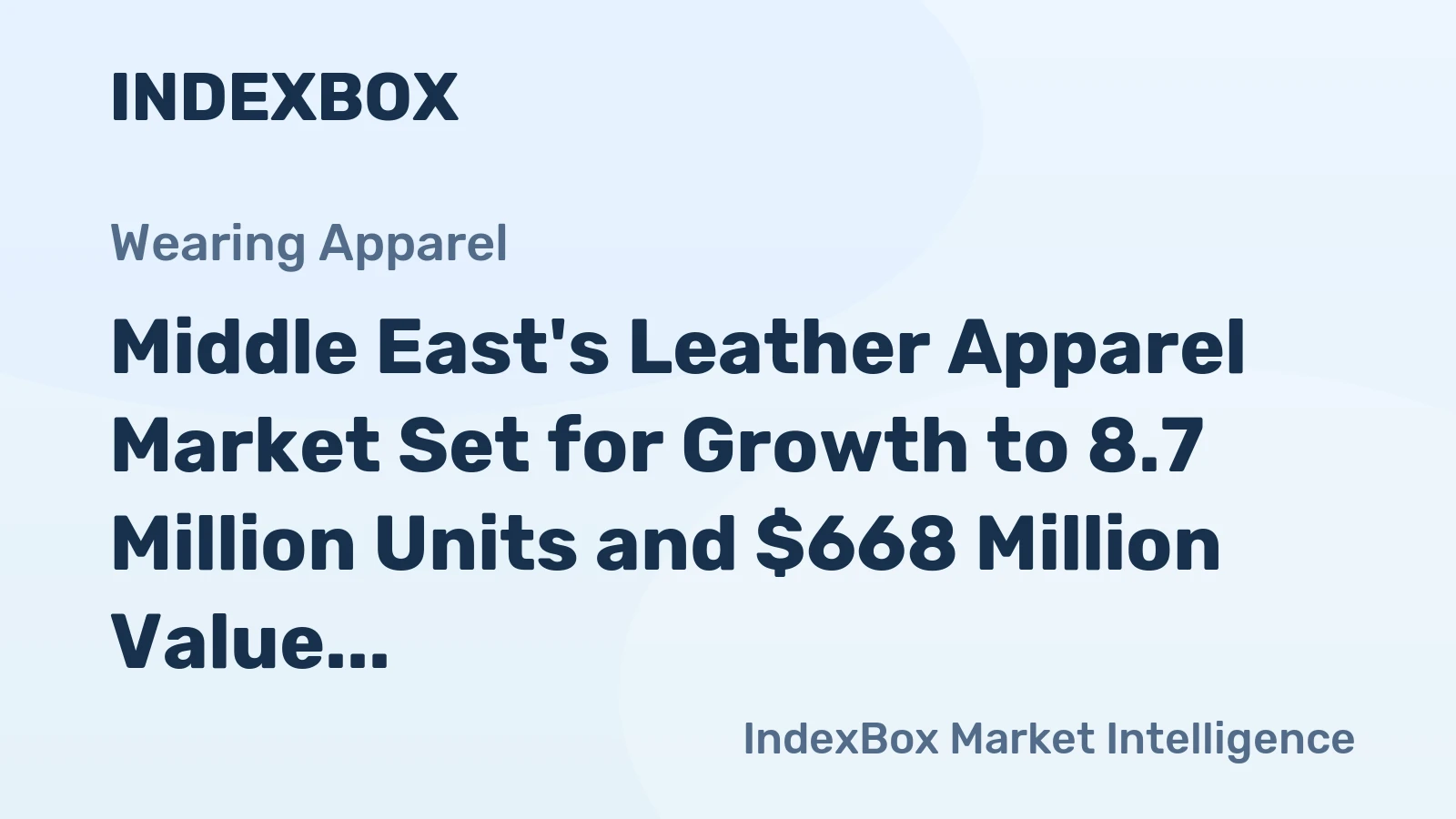 Middle East's Leather Apparel Market Set for Growth to 8.7 Million Units and $668 Million Value