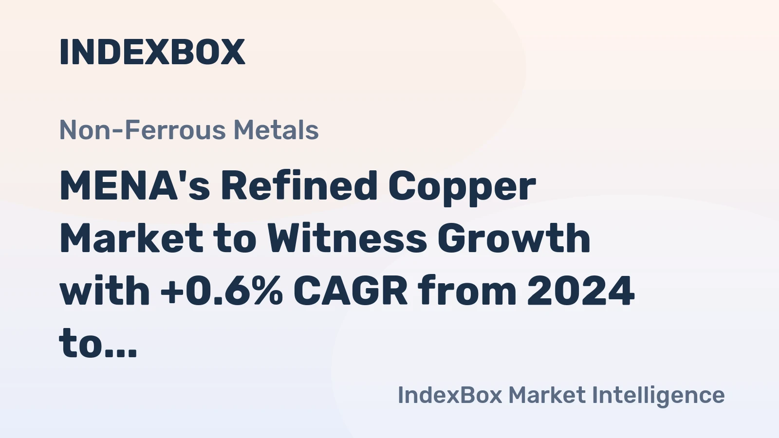 MENA's Refined Copper Market to Witness Growth with +0.6% CAGR from 2024 to 2035