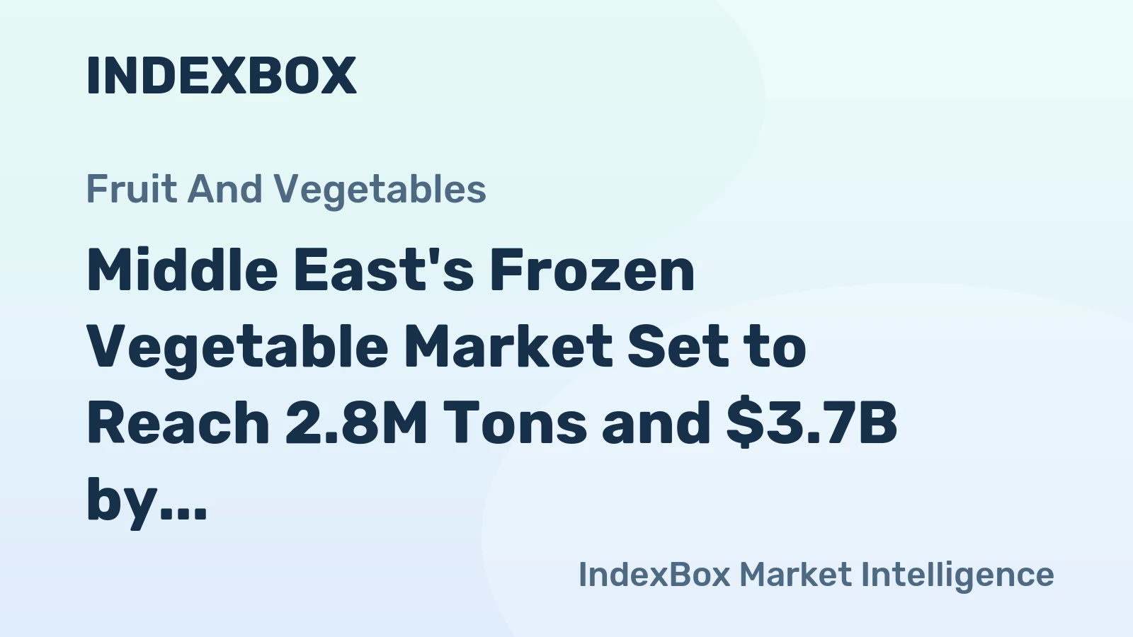 Middle East's Frozen Vegetable Market Set to Reach 2.8M Tons and $3.7B by 2035