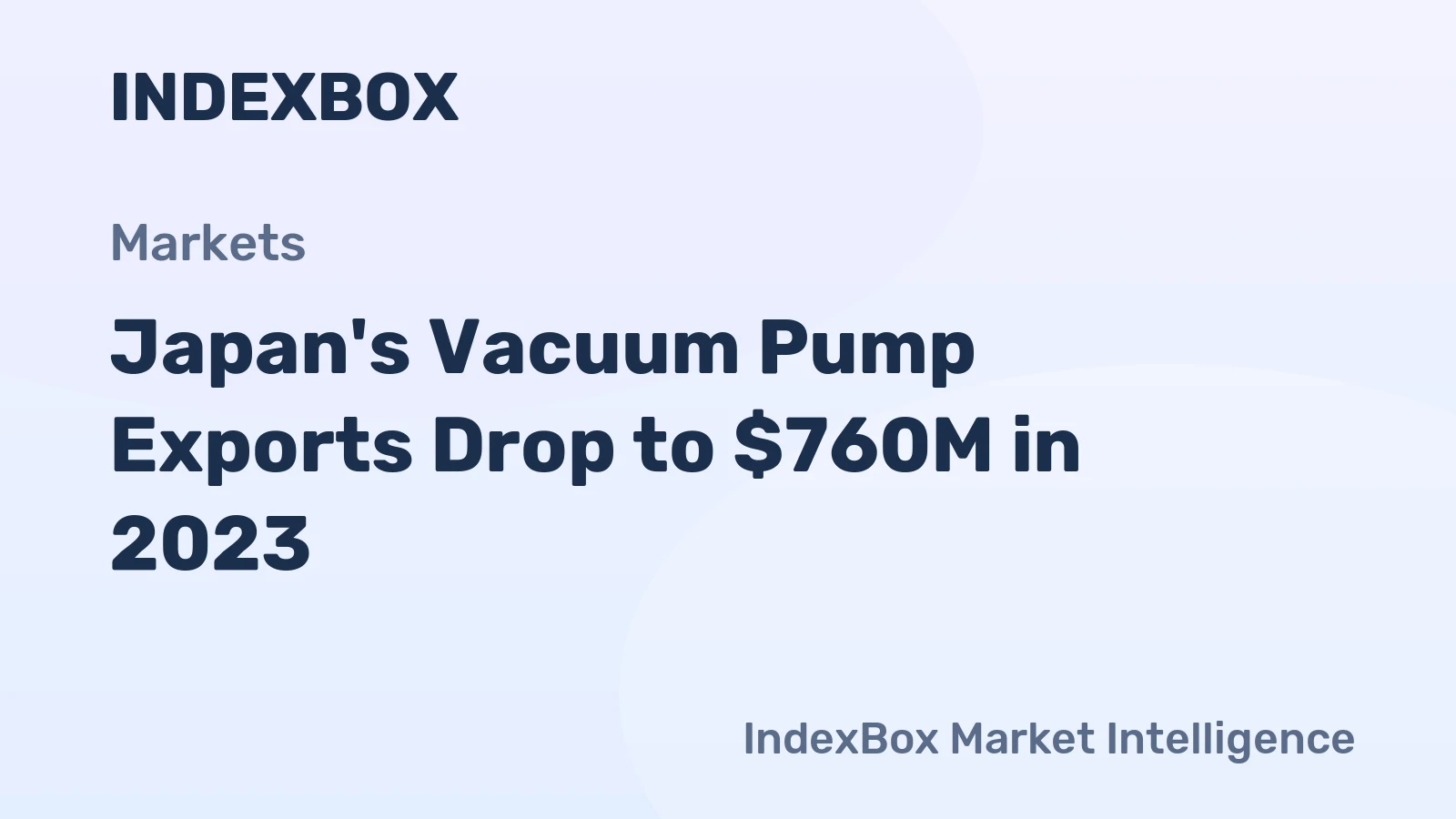 Japan's Vacuum Pump Exports Drop to $760M in 2023