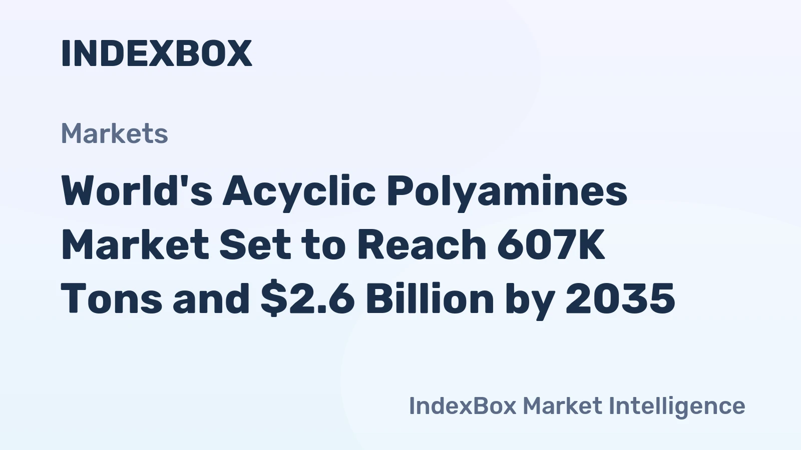 World's Acyclic Polyamines Market Set to Reach 607K Tons and $2.6 Billion by 2035