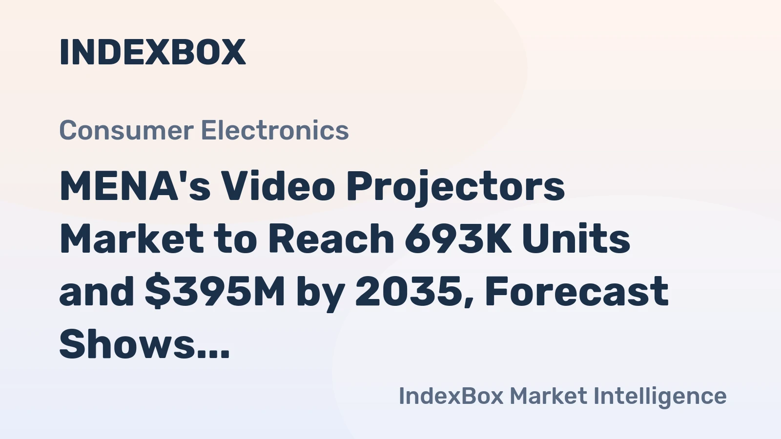MENA's Video Projectors Market to Reach 693K Units and $395M by 2035, Forecast Shows