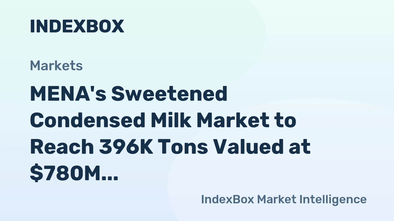 MENA's Sweetened Condensed Milk Market to Reach 396K Tons Valued at $780M by 2035